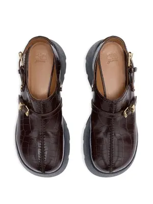 GANNI Croc Effect Buckle Pumps - Black