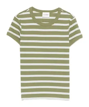 Closed Striped T-shirt With Ribbed Details