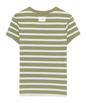 Closed Striped T-shirt With Ribbed Details