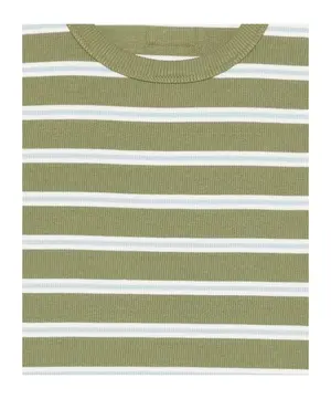 Closed Striped T-shirt With Ribbed Details
