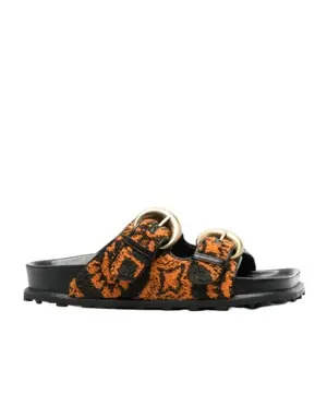 MARINE SERRE Oriental Towels Square-toe Slippers - Orange