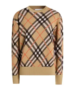 Burberry Classic Checkered Knit Sweater - Camel
