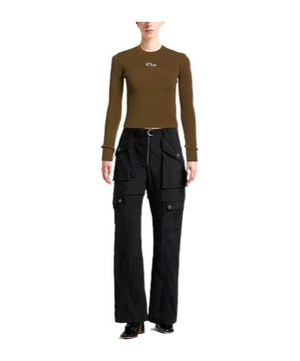 DIESEL® Ribbed Long-sleeved Crewneck T-shirt