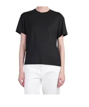 TOTEME Round Neck Short-sleeved T-shirt - Black