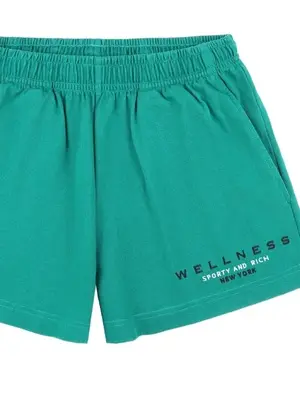 SPORTY  RICH Sporty & Rich Spellout Embroidered Shorts