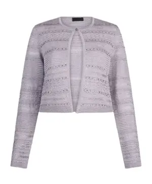Liu Jo Openwork Knitted Cardigan With Lurex Accents