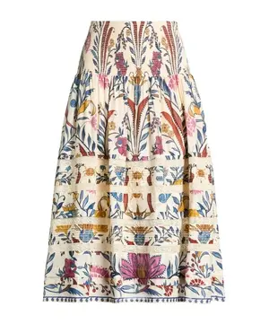 Farm Rio Floral Trumpet Midi Skirt