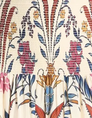 Farm Rio Floral Trumpet Midi Skirt