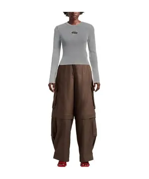 DIESEL® Ribbed Crew Neck Long Sleeve Top