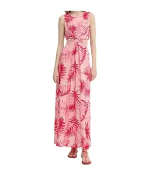 Liu Jo Cut-out Leaf-print Maxi Dress - Pink