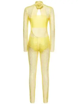 Giuseppe Di Morabito Embellished Stretch Mesh Jumpsuit