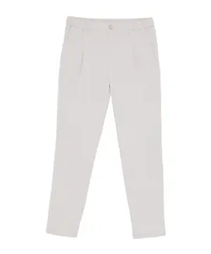 Herno Pleated Pinstriped Straight Leg Trousers - Grey