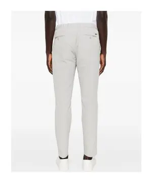 Herno Pleated Pinstriped Straight Leg Trousers - Grey