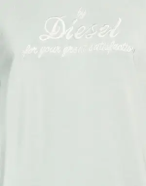 DIESEL® Solid-color Crewneck Sweatshirt With Embroidered Logo