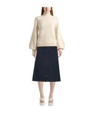Burberry Flared Denim Skirt
