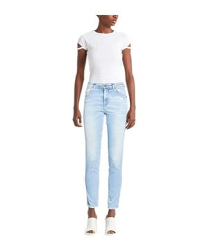 DIESEL® Light Wash Ripped Skinny Jeans
