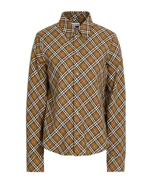 Burberry Printed Long-sleeve Shirt With Embroidered Logo