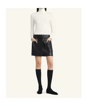COURREGES Courrèges Ribbed V-line Turtleneck Sweater With Embroidered Logo