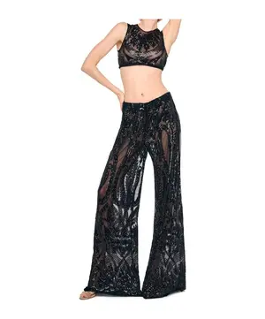Norma Kamali Embellished Palazzo Pants