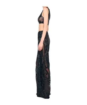 Norma Kamali Embellished Palazzo Pants