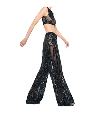Norma Kamali Embellished Palazzo Pants