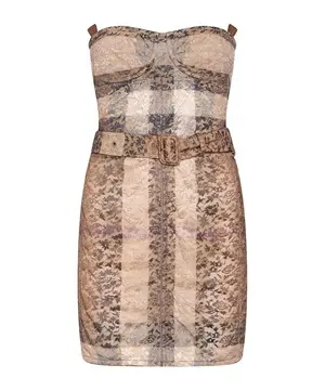 Burberry Lace Strapless Bodycon Dress
