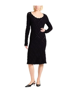 Burberry Long Sleeve Knit Midi Dress