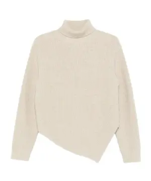 Nanushka Marda Ribbed Knit Turtleneck Sweater - Nude