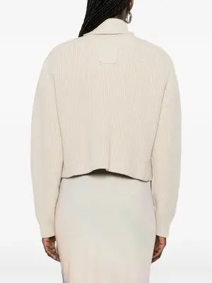 Nanushka Marda Ribbed Knit Turtleneck Sweater - Nude
