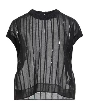 Brunello Cucinelli Short Sleeve Sequined Top