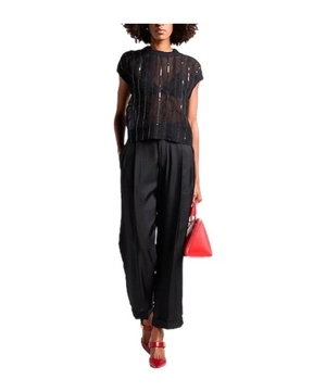 Brunello Cucinelli Short Sleeve Sequined Top