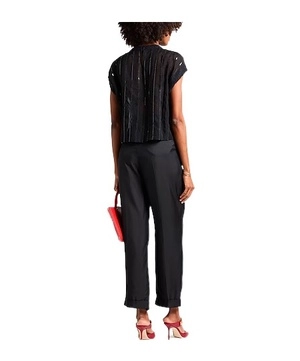 Brunello Cucinelli Short Sleeve Sequined Top