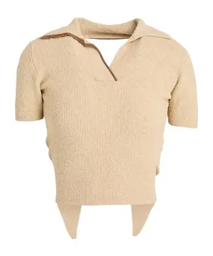 Jacquemus Minimalist Knit Short Sleeves - Sand-colored