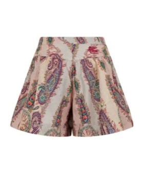 Etro Cotton Poplin Shorts With All-over Paisley Embroidery