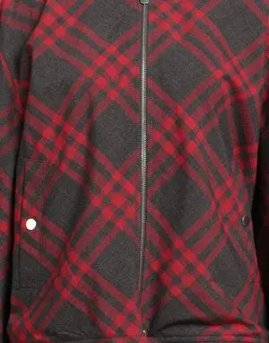 Burberry Two-tone Plaid Zip-up Baseball Jacket