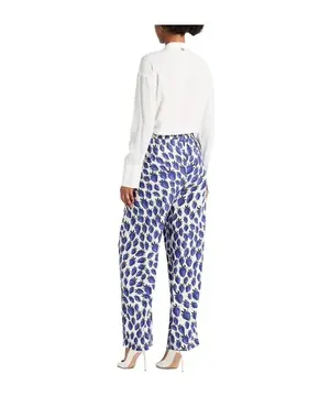 Burberry Printed Wide-leg Trousers - Blue