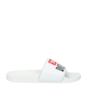 DIESEL® Printed Rubber Slides - White