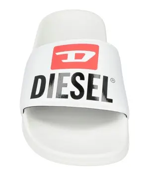 DIESEL® Printed Rubber Slides - White