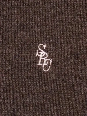 SPORTY  RICH V-neck Embroidered-logo Sweater - No
