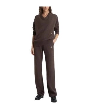 SPORTY  RICH V-neck Embroidered-logo Sweater