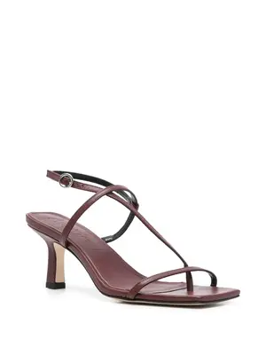 AeydĒ Strappy Square Toe Sandals - Red