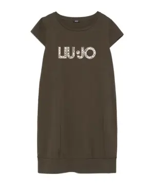 Liu Jo Logo Embellished Mini Dress With Short Sleeves