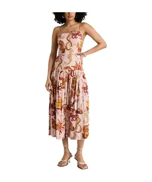 Farm Rio Printed Midi Dress With Open Back