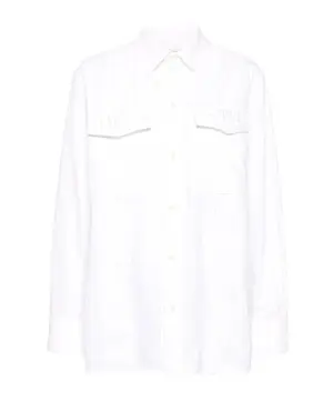 MARINE SERRE Logo Embroidered Shirt - White