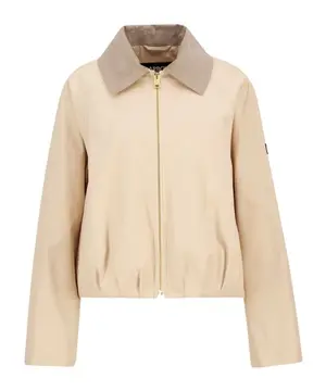 Barbour Ozara Casual Jacket With Suede Collar And Studded Pockets