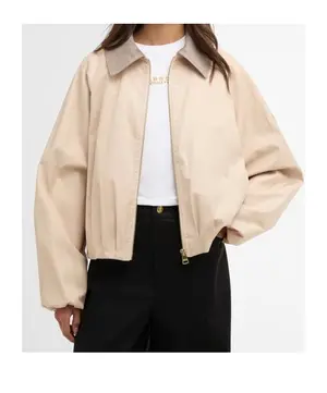 Barbour Ozara Casual Jacket With Suede Collar And Studded Pockets