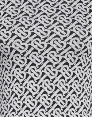 Burberry Printed Wool High Neck Long Sleeve Sweater - Blue