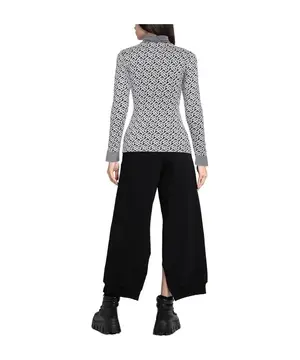Burberry Printed Wool High Neck Long Sleeve Sweater - Blue