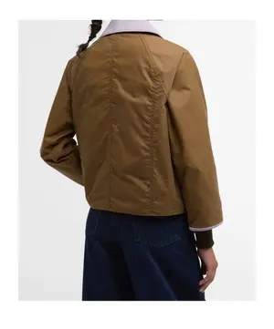 Barbour Cropped Casual Jacket With Classic Collar - Brown