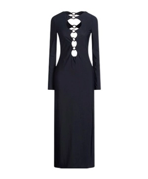 Burberry Long Sleeve Cut Out Maxi Dress - Black
